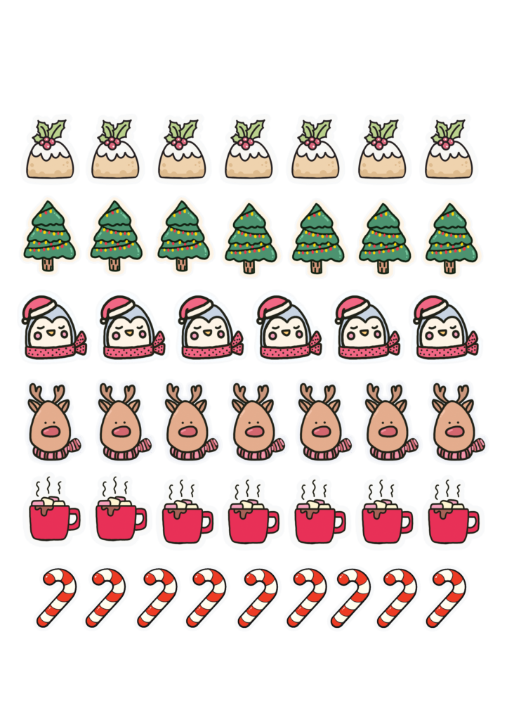 Christmas Diary Planner Journal stickers - Shoomi